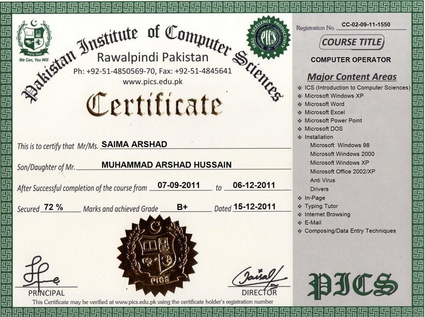 6 Month Computer Course Certificate Prntbl concejomunicipaldechinu gov co